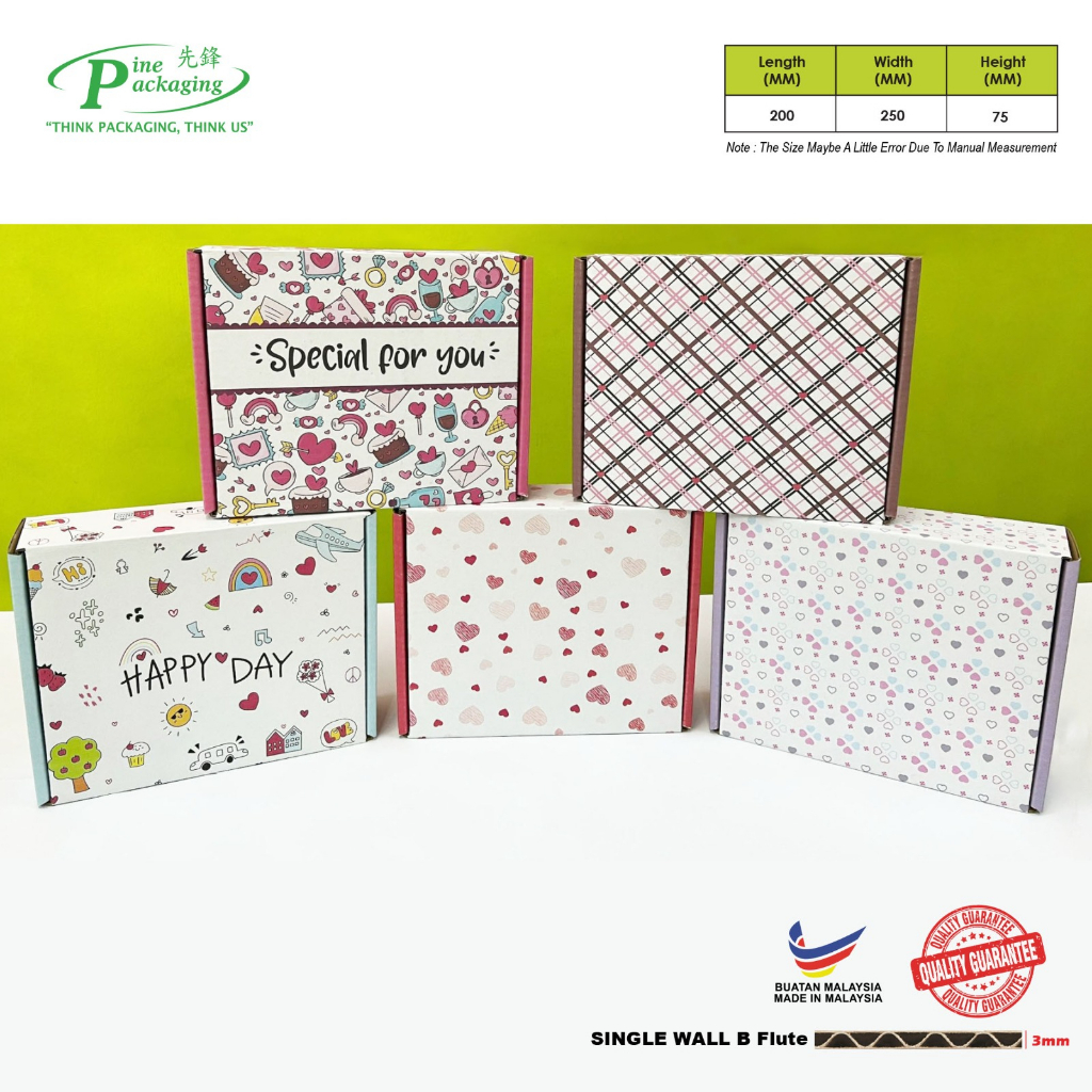 [Buy 2 Bundles Free 1 Bundle ] Printed White Gift Box Valentine Carton ...