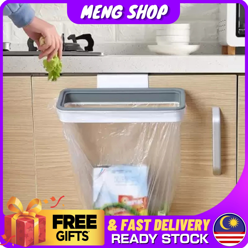 Home Attach-A-Trash Hanging Trash Bag Holder Kitchen Bathroom Tool ...