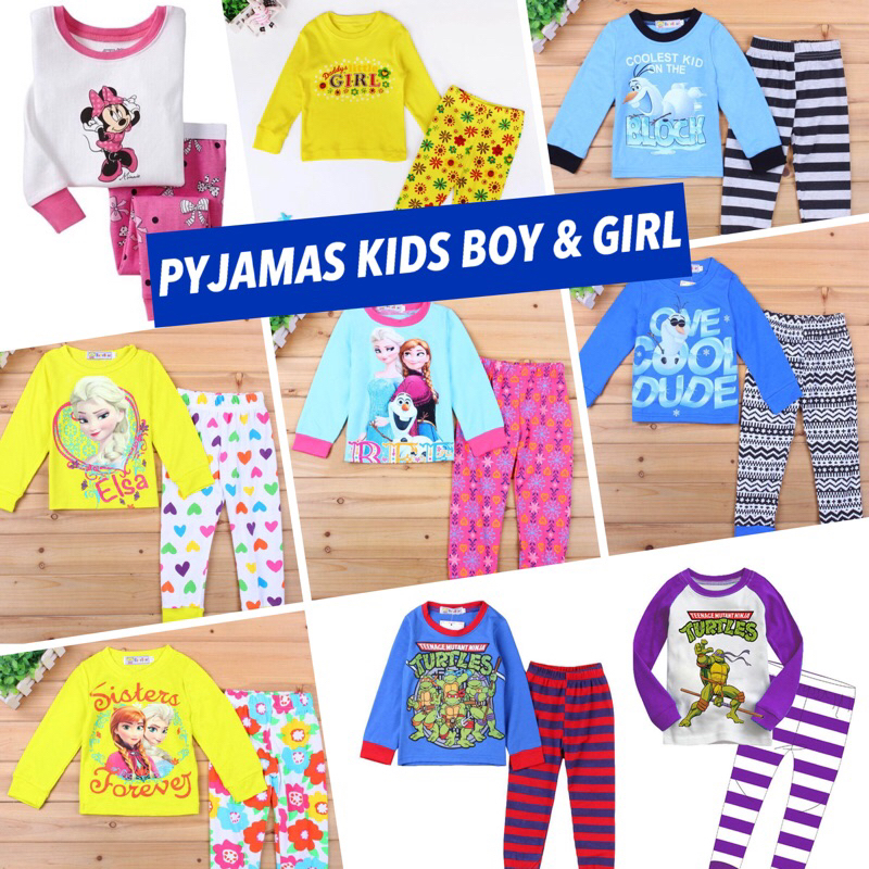 (1-5YRS)KIDS PYJAMAS BOY & GIRL LONG SLEEVE ( BAJU TIDUR) | Shopee Malaysia