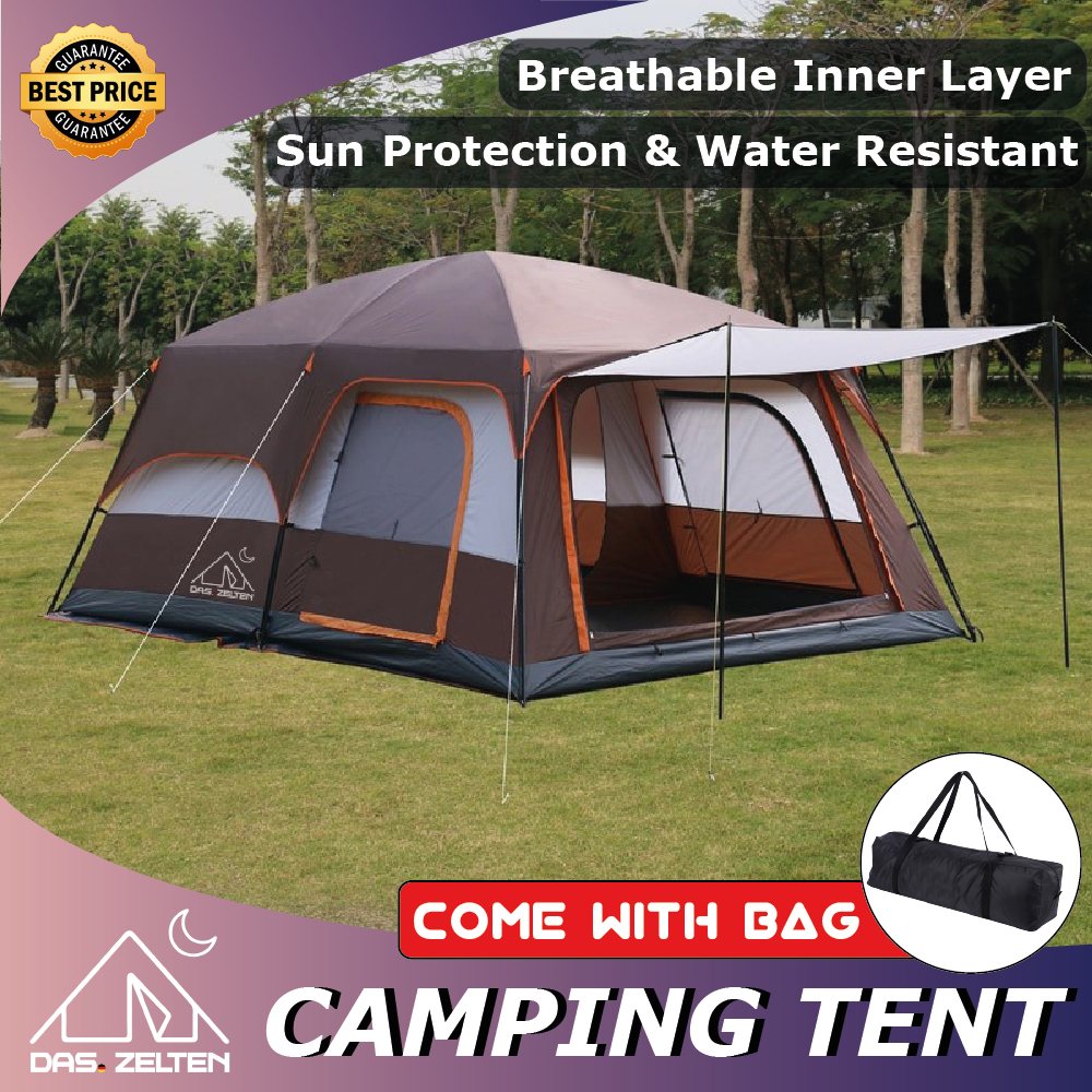 Khemah Besar camping tent waterproof Kemah murah Outdoor family large 5 ...