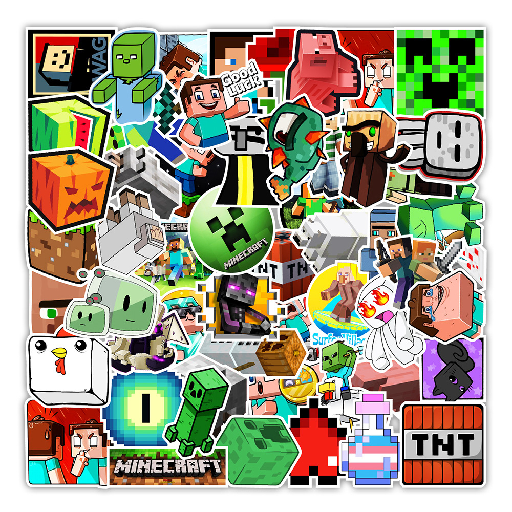 Minecraft Sticker 100 pcs Mine Craft Pack Set Waterproof Decoration ...
