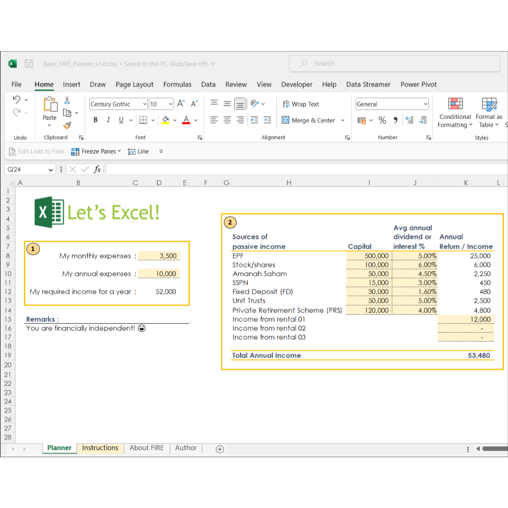 [Excel] FIRE Planner | Shopee Malaysia