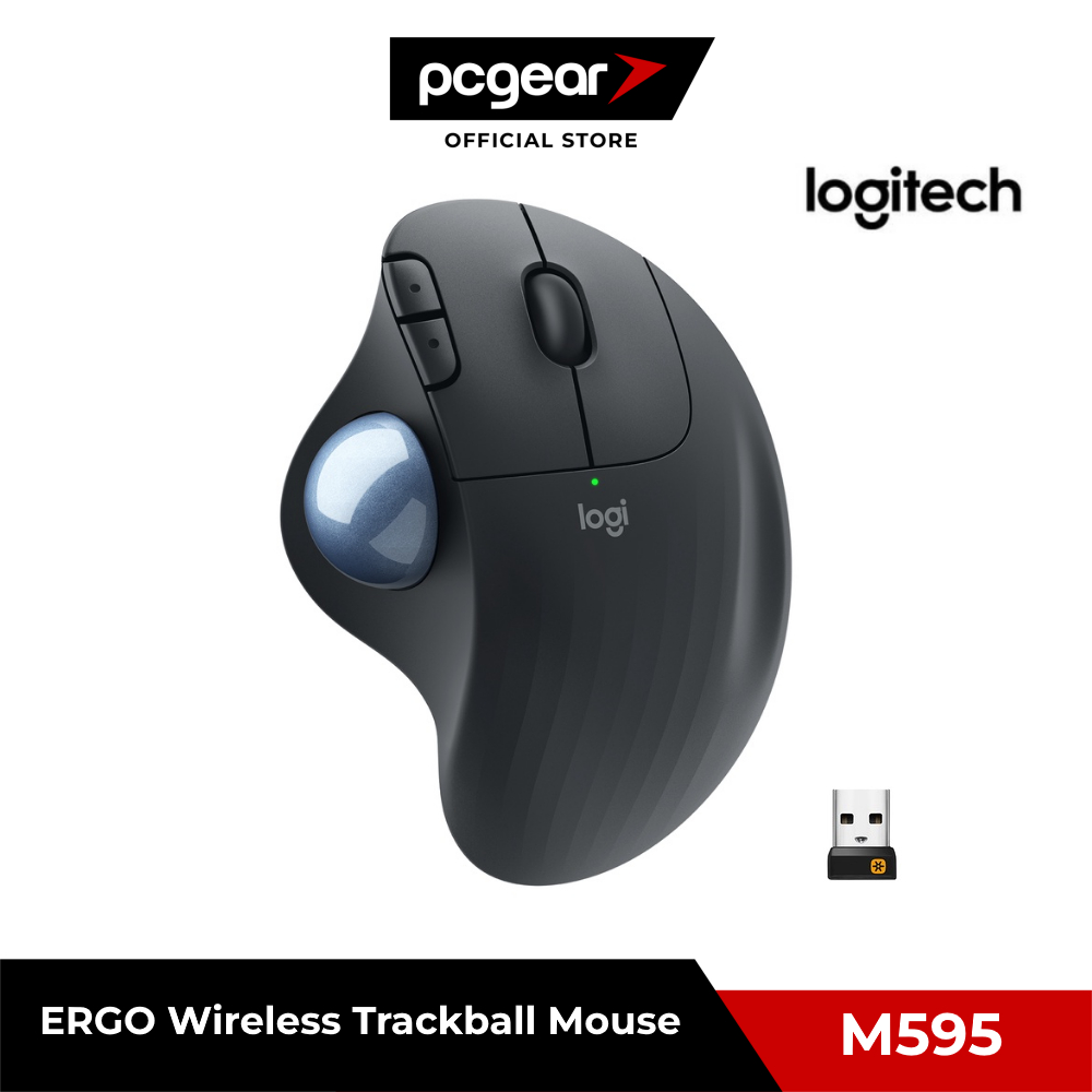 Logitech ERGO M575 Wireless Trackball Mouse - Thumb control, ergonomic ...