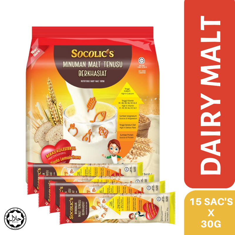 SOCOLIC'S DAIRY MALT DRINK [15 STICKS x 30G] + FREE GIFT | Shopee Malaysia