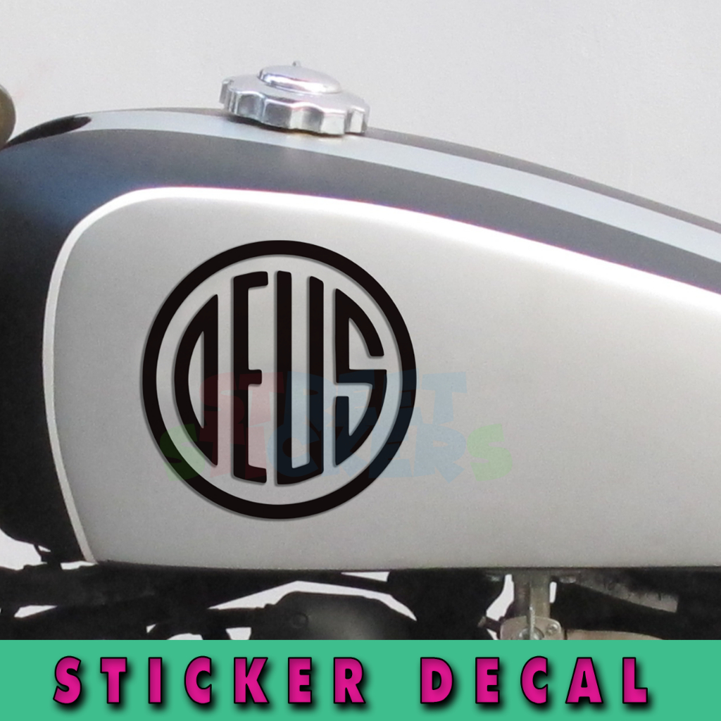 Deus Ex Machina Logo Tank Retro Stickers Cafe Racer Custom Motorcycles ...