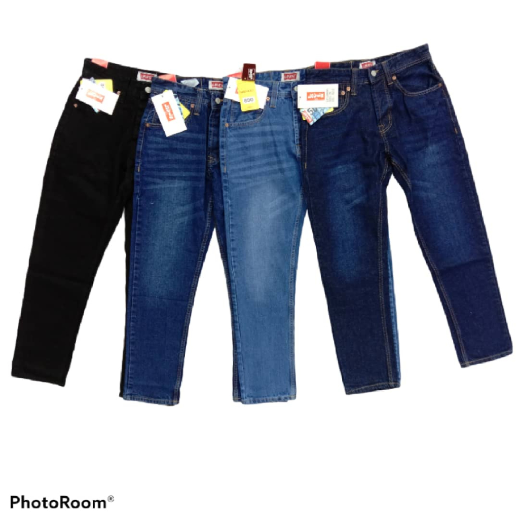 Seluar Jean Lelaki Denin Straight Fit Long Pant Kain tebal Zipper ...