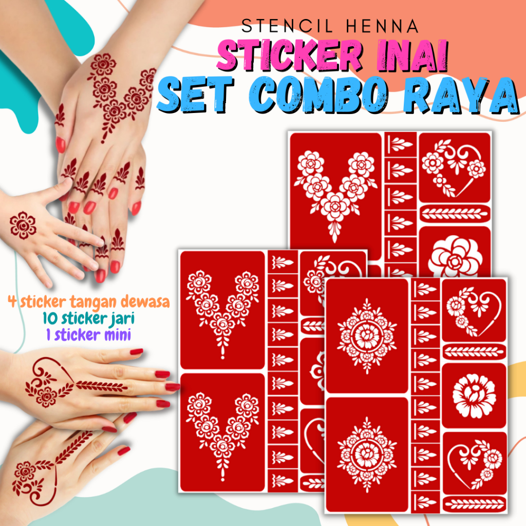 STICKER HENNA HENNA STICKER STICKER INAI MURAH | Shopee Malaysia