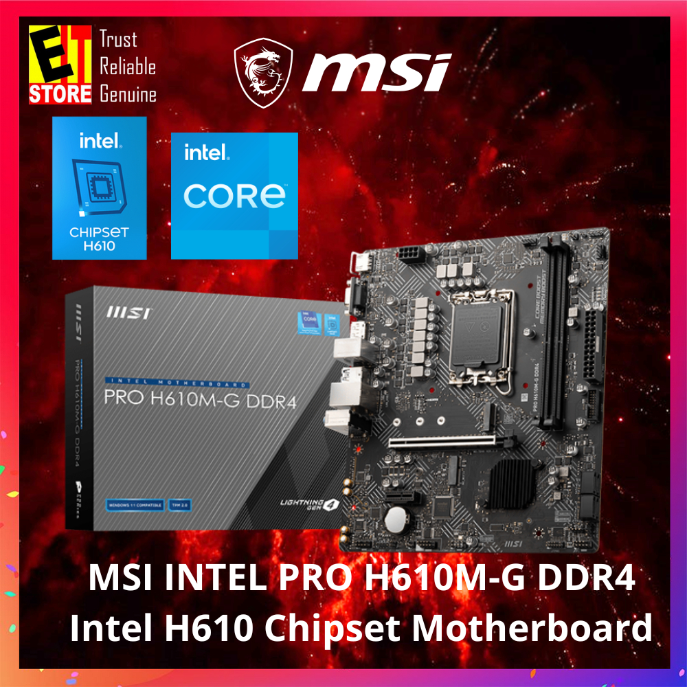 MSI PRO H610M-G DDR4 Intel H610 Chipset Motherboard | Shopee Malaysia