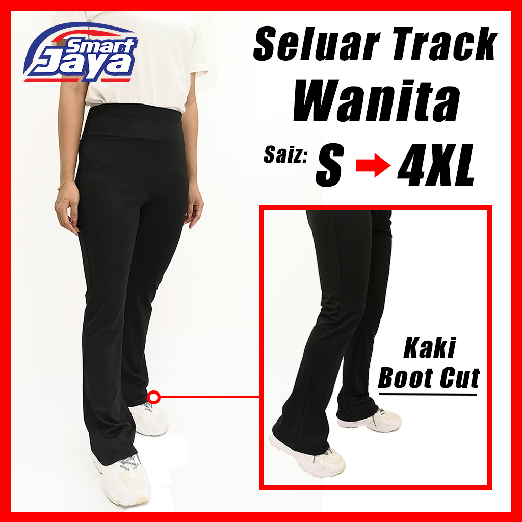 Seluar Track Wanita/Seluar Panjang Hitam/Seluar Kaki Boot Cut Style ...