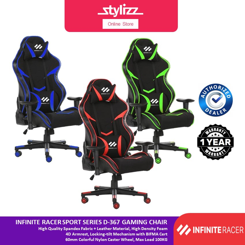 INFINITE RACER SPORT SERIES D-367 GAMING CHAIR - HIGH QUALITY SPANDEX ...