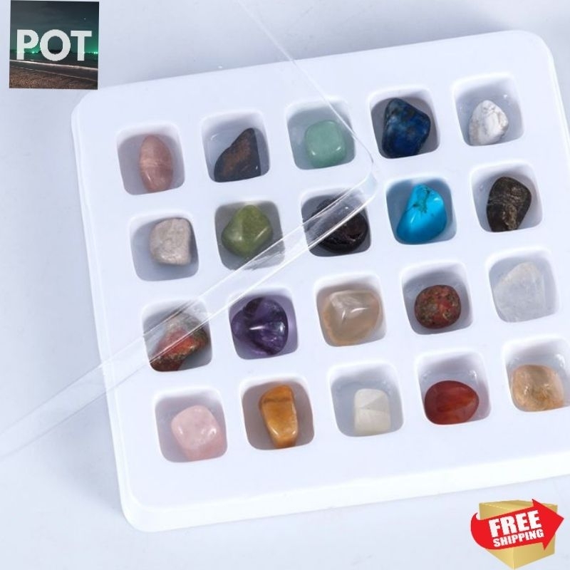 Untuk Simpanan 20pcs Kotak Gem Batu Campur Jenis Stone Crystal Display ...