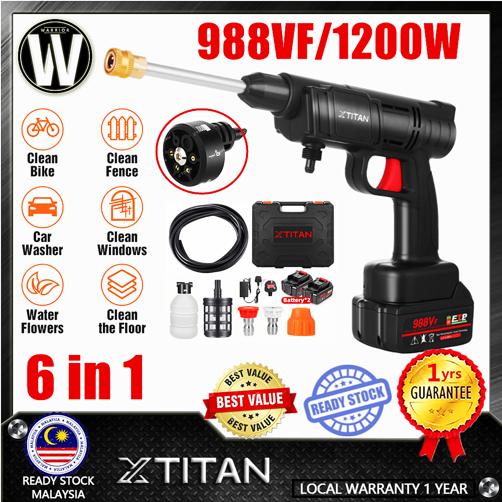 XTITAN 988V Cordless Water Jet Portable Car Wash High Pressure Waterjet ...