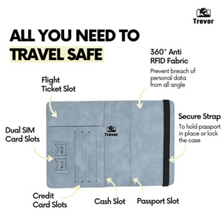 TREVOR Anti-Theft Passport Case - RFID Blocking Travel IC Credit Card ...