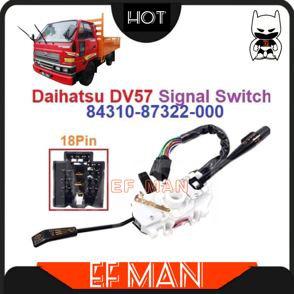 LORRY DAIHATSU DELTA DV57 SIGNAL WIPER SWITCH 18 PIN TURN SIGNAL LORI ...