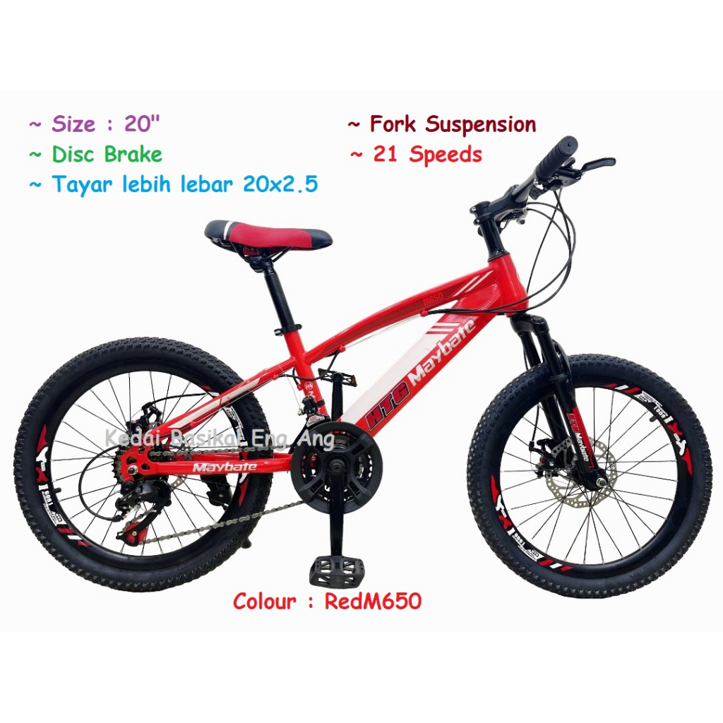 FREE GIFT + Basikal GEAR size 20" Tayar lebih LEBAR sesuai untuk budak ...