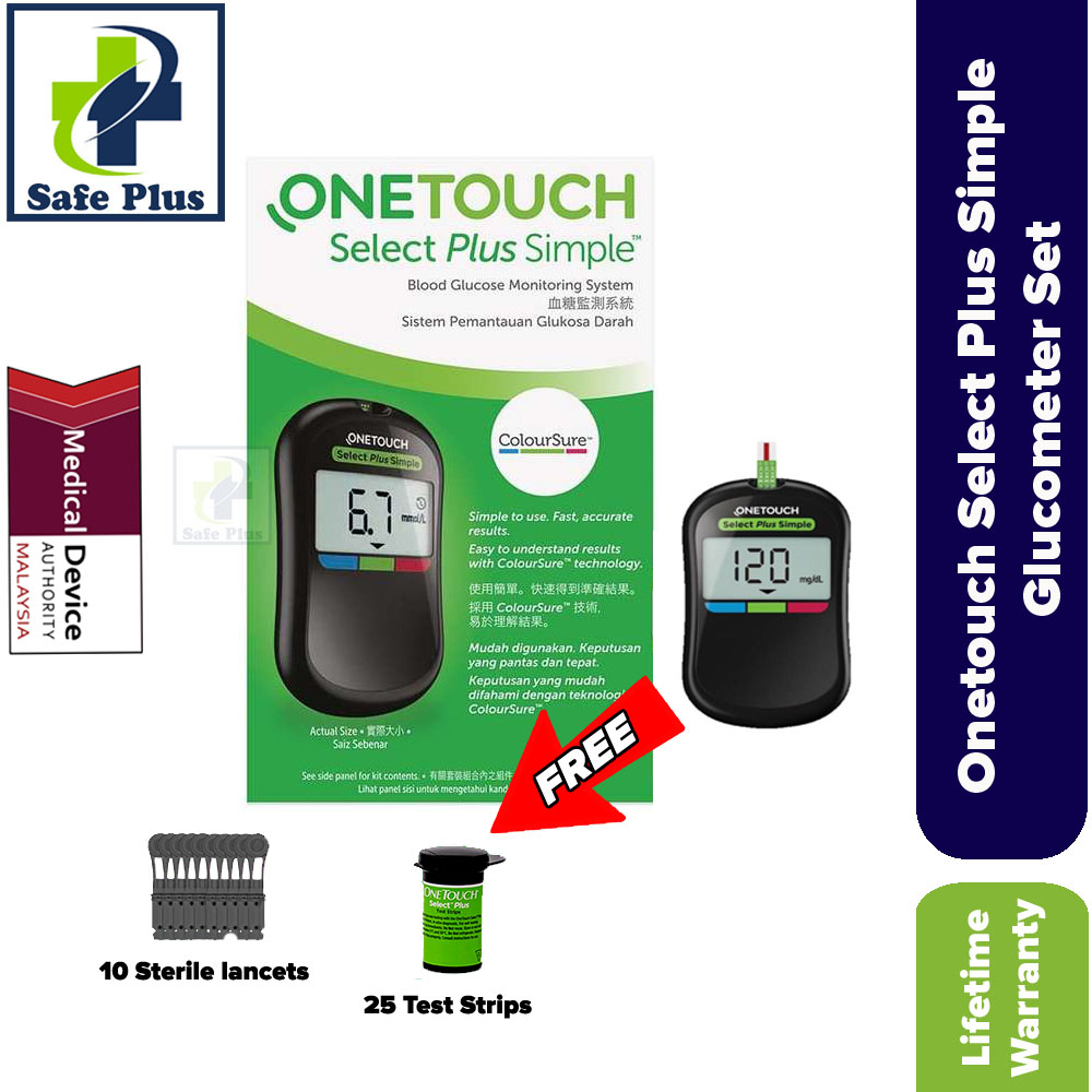 One Touch Glucometer Select Plus Simple / Test Strip / Delica Lancet ...