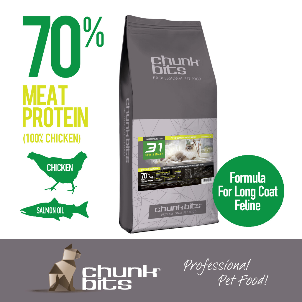 CHUNK BITS 31 HAIR & SKIN CAT FOOD 9KG | Shopee Malaysia
