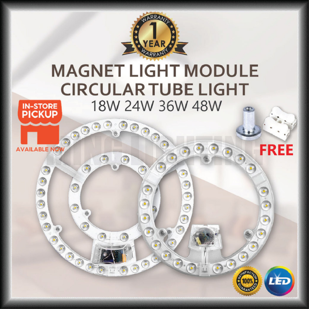 LED Magnet Light 18W 24W 36W 48W Module Circular Ring Down Lights Tube ...