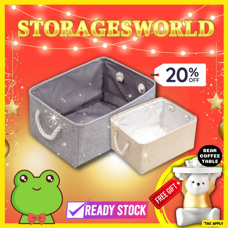 Large Fabric Storage Box Foldable Laundry Basket Home Organizer ...