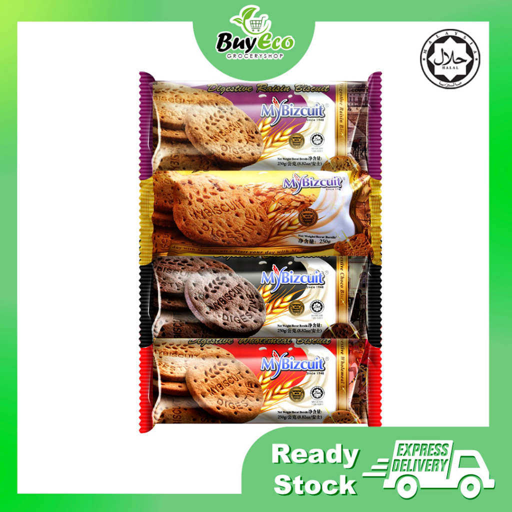 My Bizcuit Digestives Biscuit 250g (Wholemeal / Raisin / Choco / Malted ...