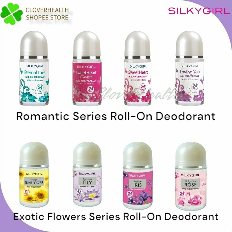 SILKYGIRL Romatic Series & Exotic Flowers Series Roll On Deodorant 45ml ...