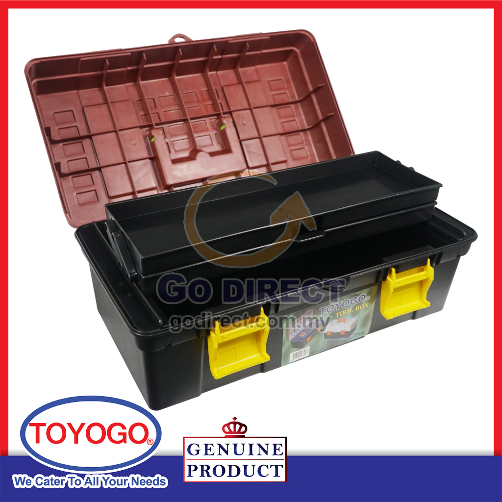 1 X TOYOGO Multi-Tier Tools Carrying Box (7706) DIY Heavy Duty Plastic ...
