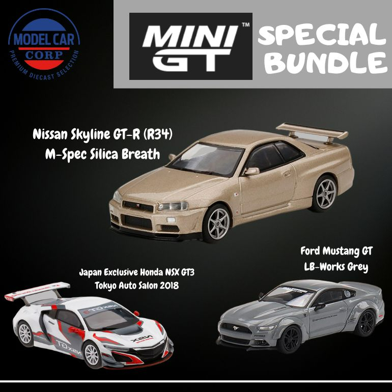 Mini GT Nissan Skyline GTR-R34 Special Bundle Of 3 (FEB PROMO) Scale: 1 ...