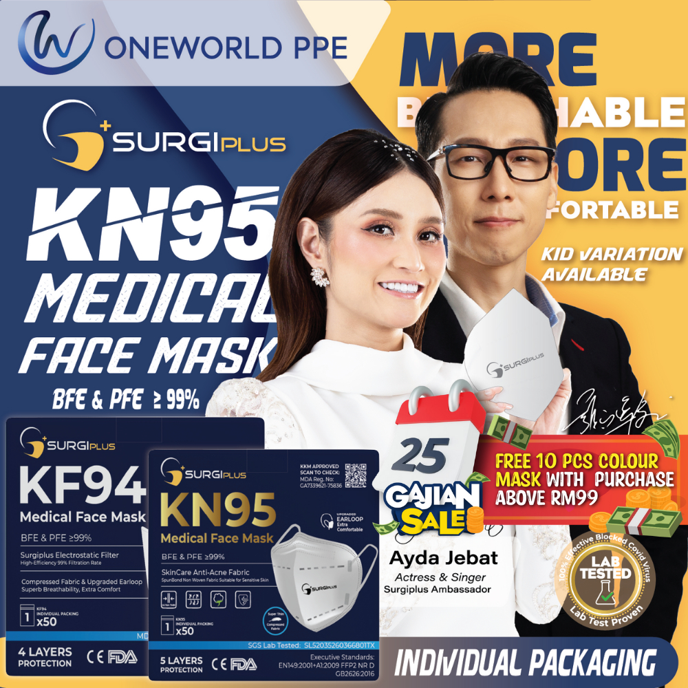 Surgiplus Medical KN95 5 layers 20pcs/50pcs(1box)【Individual Packing ...