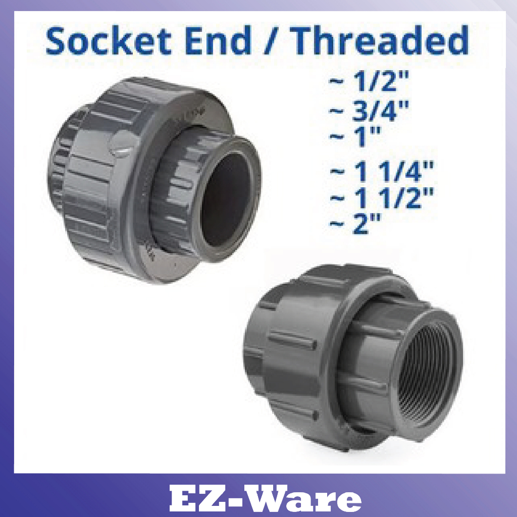 1/2" ~ 2" PVC Union Coupling (Socket End) (Threaded) | Shopee Malaysia