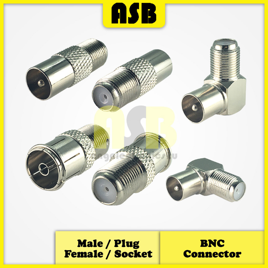 (1pc) CCTV BNC Male / Female Connector ( Plug / Socket / L Shape ) | Shopee Malaysia
