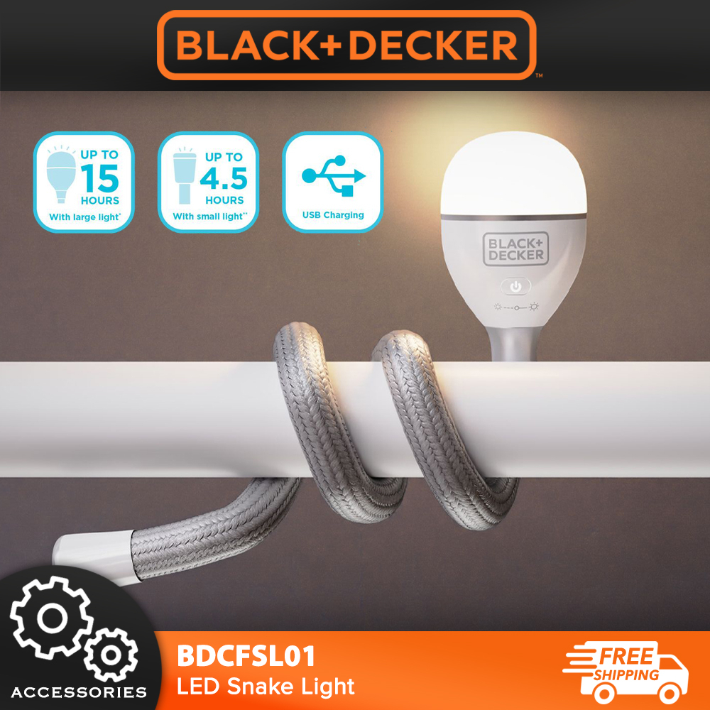 Black & Decker LED Flexible Snake Light Flexible USB Reachargeable ...