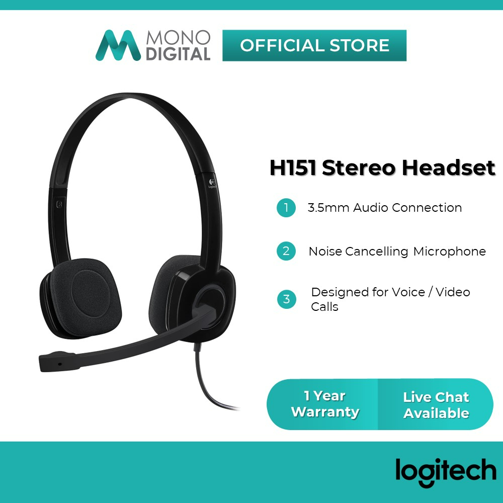 Logitech H151 / H111 / H110 Stereo Headset 3.5mm Audio Jack Wired ...