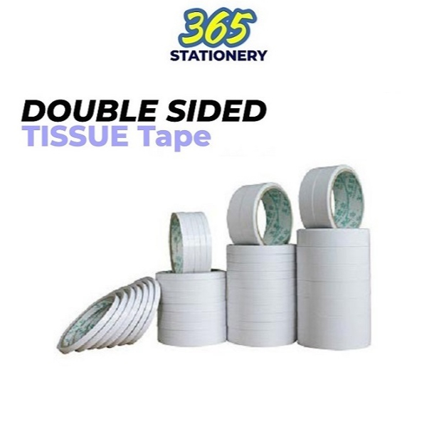 Double Sided Tissue Tape - 10yards ( 6mm/12mm/18mm/24mm/48mm ) | Shopee ...