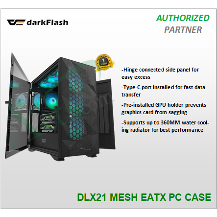 DARKFLASH DLX21 MESH EATX PC CASE | Shopee Malaysia