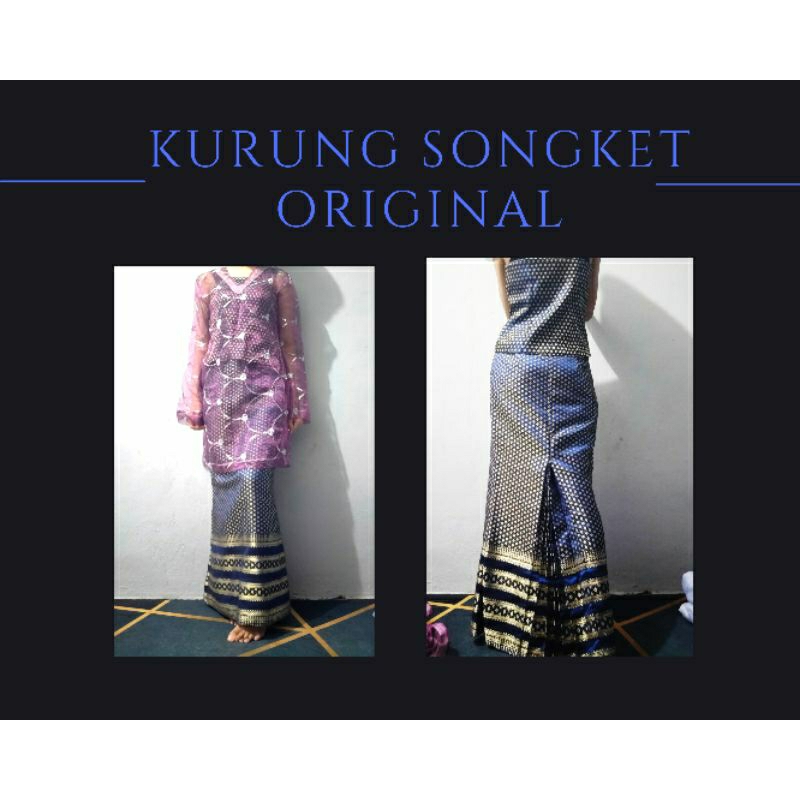 KURUNG SONGKET ORIGINAL ROYAL BLUE | Shopee Malaysia