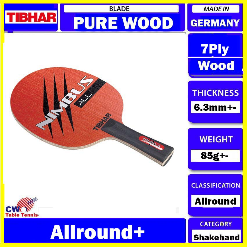 Tibhar Nimbus All Table Tennis Blade Allround + player Offensive Ping Pong Kayu Paddle Bat Ping ...