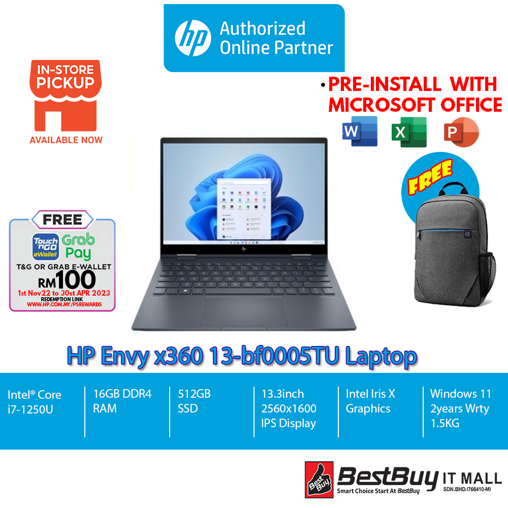 HP Envy x360 13-bf0005TU Laptop | Shopee Malaysia