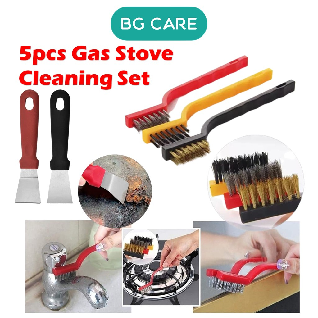 Multifunction Gas Stove 5 pcs Cleaning Brushes Shovels Spatula Kitchen ...