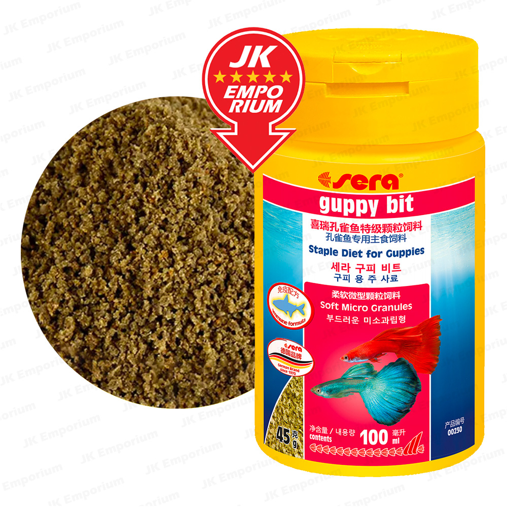 Sera Guppy Bit 45g 100ml Staple Diet For Guppies Fish Food Feed Soft ...