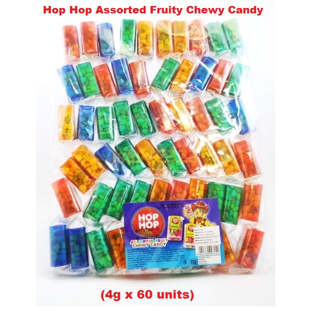 Hop Hop Assorted Fruity Chewy Candy (4g x 60 units) | Shopee Malaysia