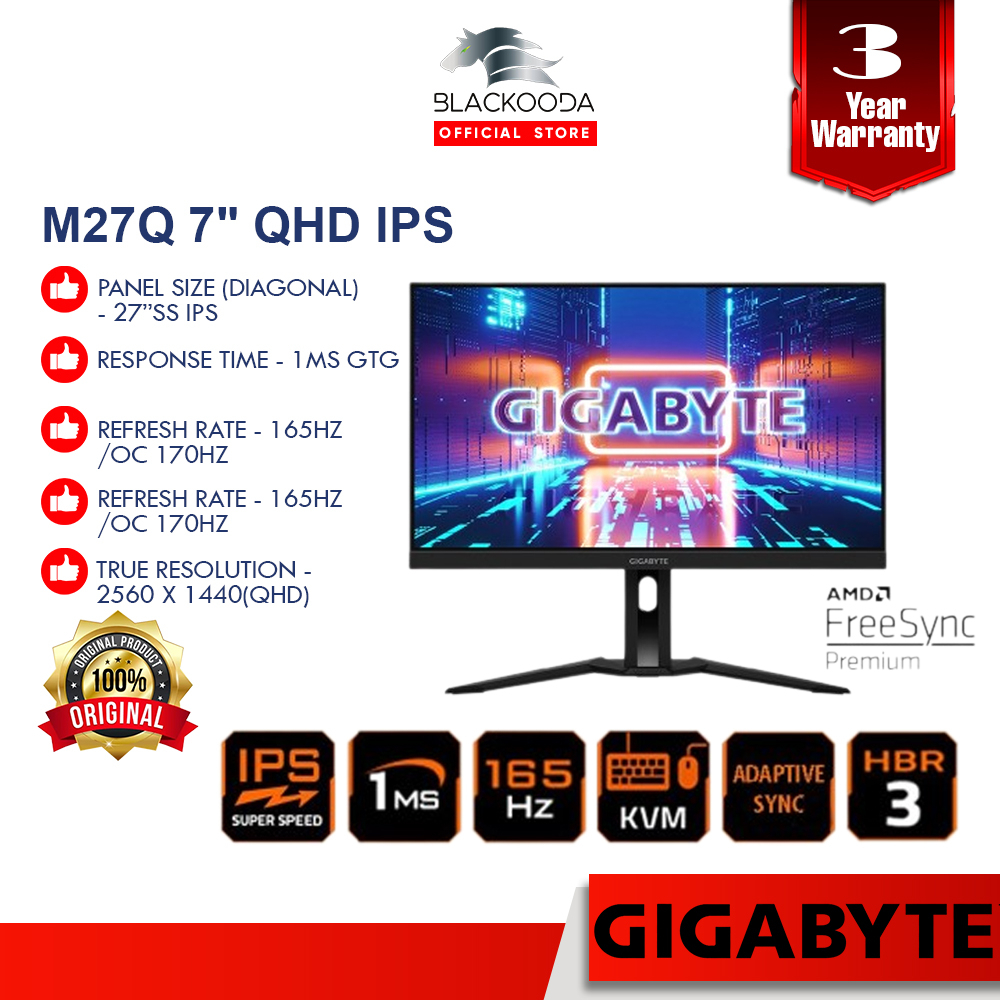 Gigabyte M27Q / M27Q P 27" QHD IPS 170HZ 0.5MS HDR 400 FREESYNC GAMING ...