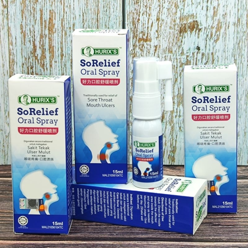 HURIX'S SO RELIEF ORAL SPRAY 15ML PER BOT | Shopee Malaysia