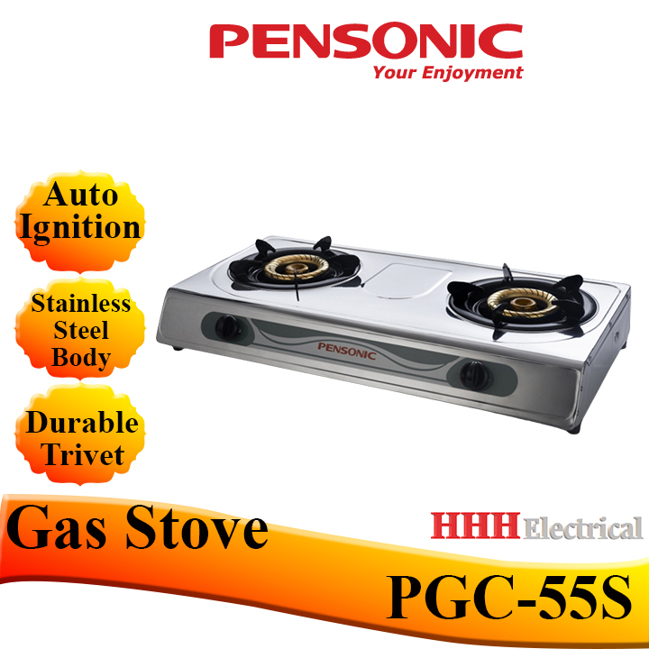 PENSONIC PGC55S Stainless Steel Double Burner Gas Cooker PGC-55S Dapur ...