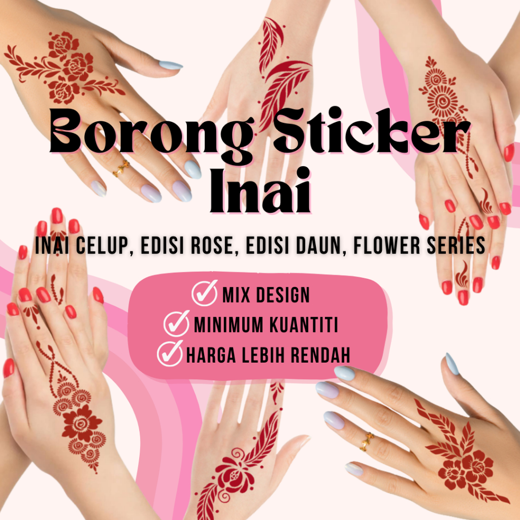 BORONG STICKER INAI MIX DESIGN - BOLEH CAMPUR DESIGN | Shopee Malaysia