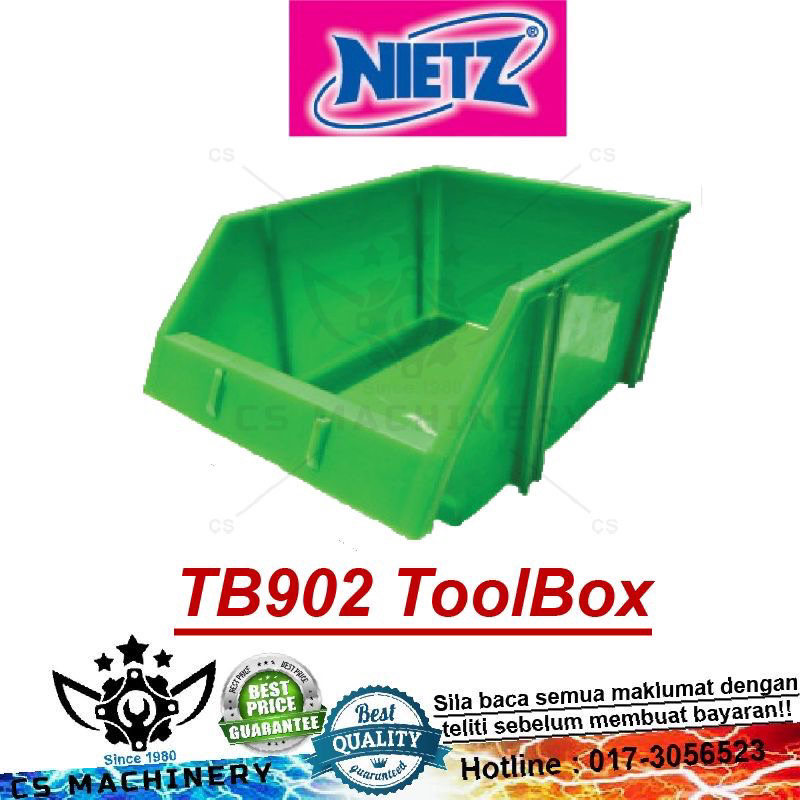 NIETZ TB902 Tool Box (Black / Green) storage box casing small big size ...