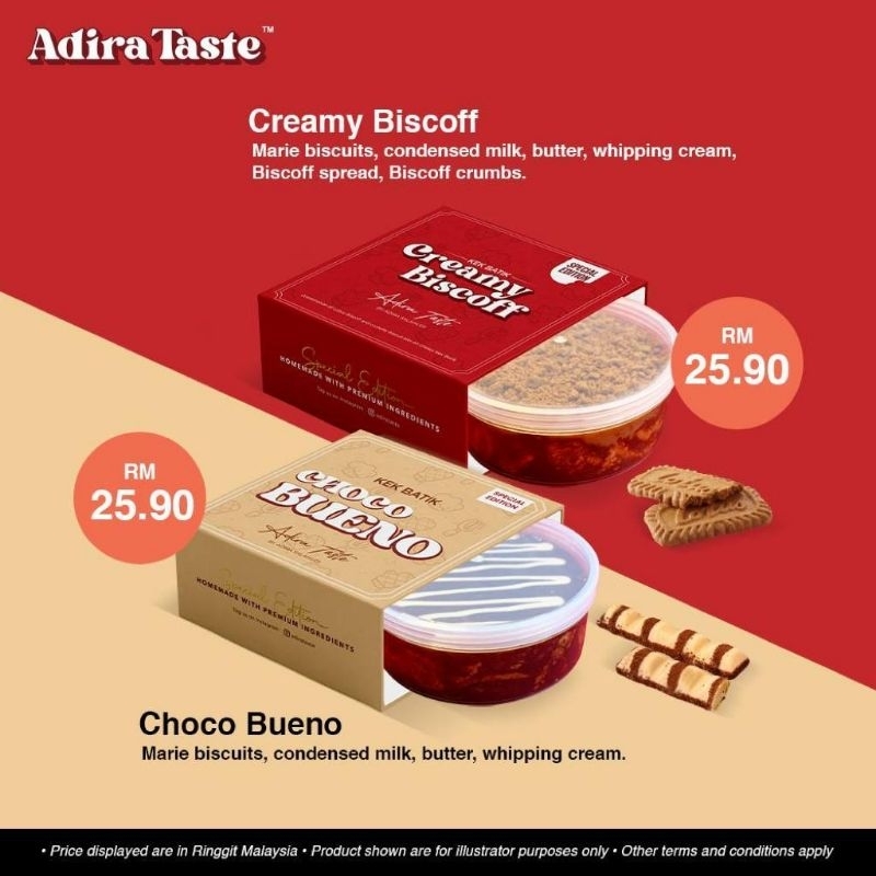 ADIRA TASTE Kek Batik BUENO, BISCOFF & OREO by Adira Salahudi | Shopee ...