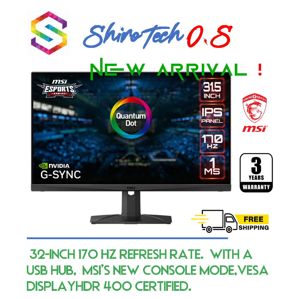 MSI MAG321QR-QD eSports gaming monitor [Free Shipping] | Shopee Malaysia
