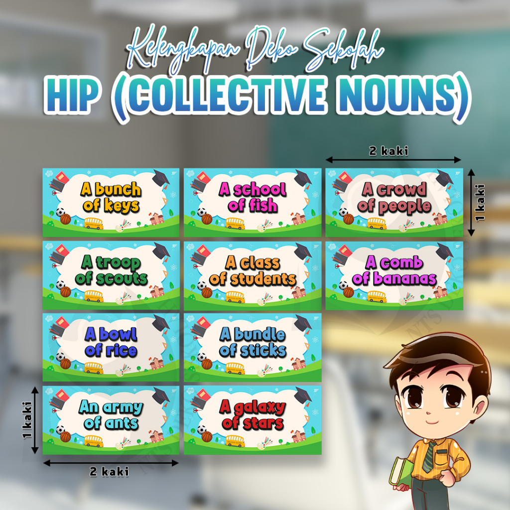 (1 DAY SHIP) SET BANNER ENGLISH - COLLECTIVE NOUNS / HIP / HIGHLY ...