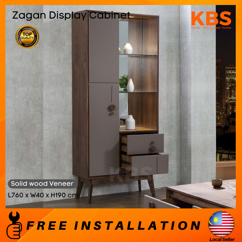 (FREE Installation+Shipping) KBS Zagan Solid Wood Veneer Display ...