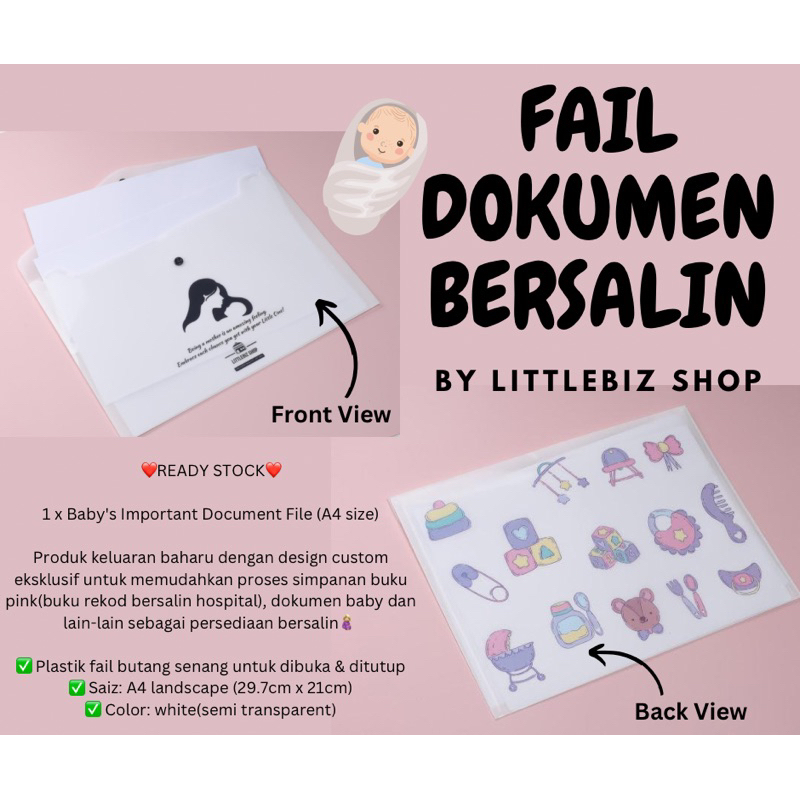 Important Document File Penting Simpan Buku Pink Dokumen Bersalin ...